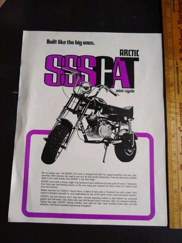 1970 Arctic SSSCAT mini cylce two sided sales - information sheet | eBay