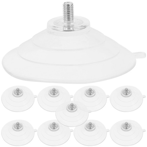 10 Pcs Wire Suction Cup Pads for Glass Table Screw in Cups Transparent ...
