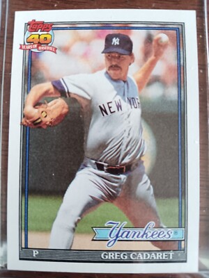 GREG CADARET YANKEES "40 YEARS" 1991 TOPPS BASEBALL CARD #187 | eBay