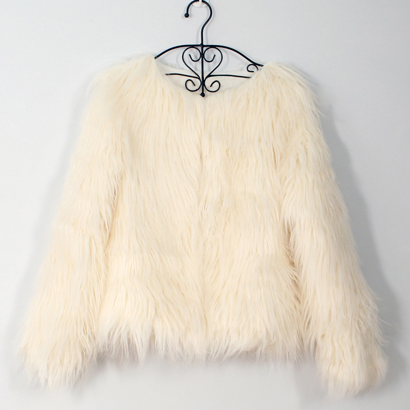 Fashion Warm Women Faux Fur Open Front Short Jacket Soft Fluffy Coat ...