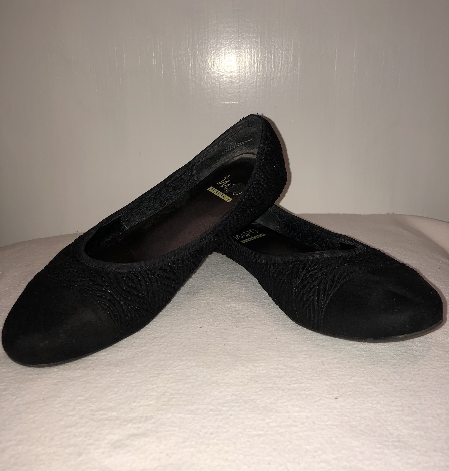 Impo Stretch Amaze Women's Ballet Flats Black Fabric Patterned Size 8 M ...