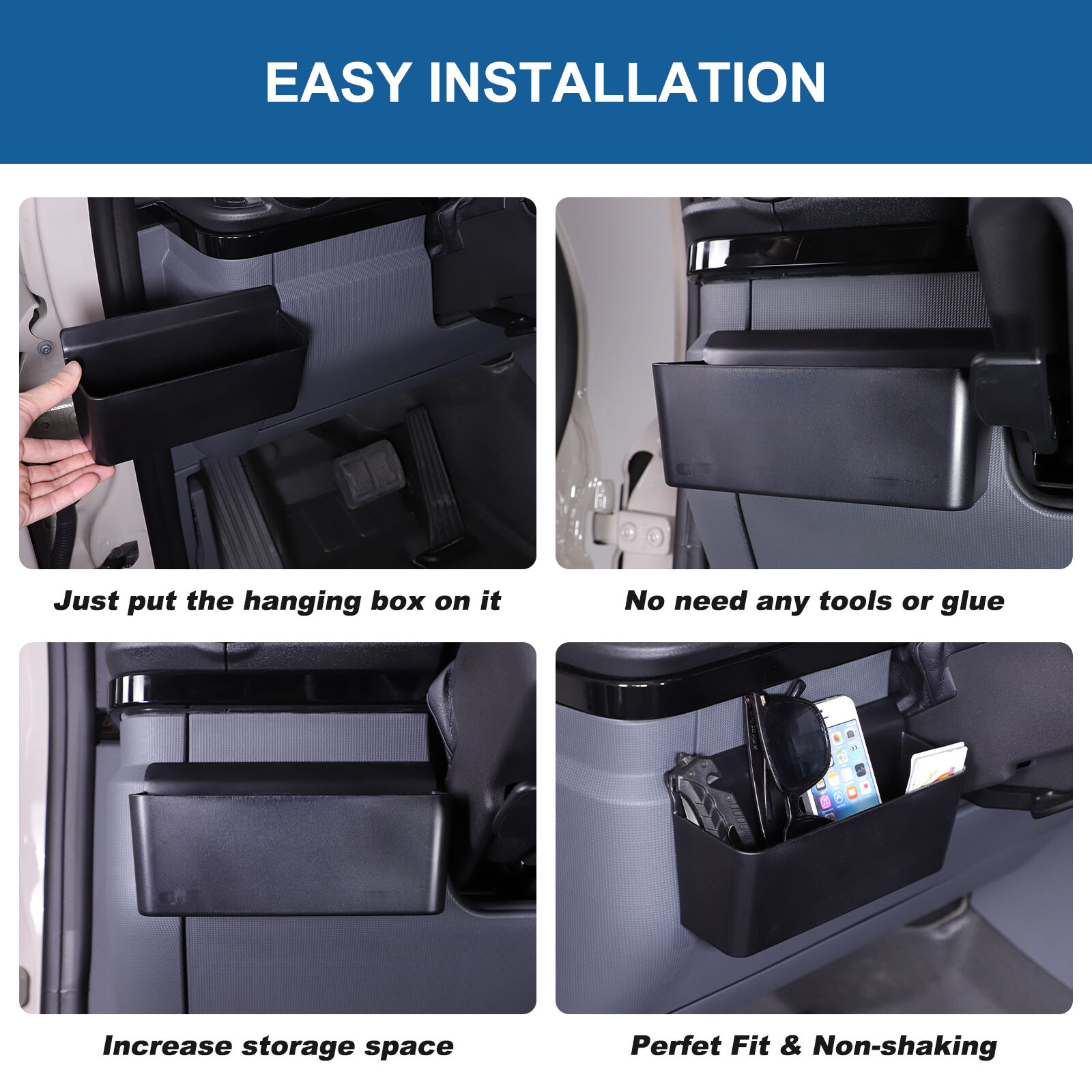 ABS Black Steering Wheel Left Side Storage Box Trim Tray For Ineos ...