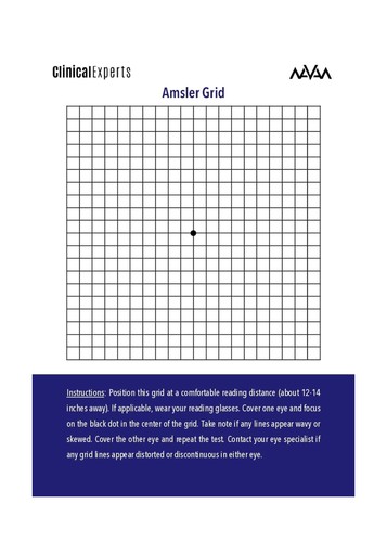 Amsler Eye Grid with Magnetic Back - Daily Vision Screening Tool for ...
