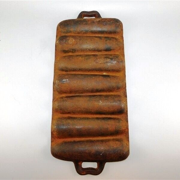 394/3076 Cast Iron Corn Pone Pan No Mark 13" with Handles | eBay