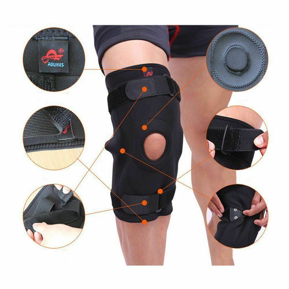 Knee Support AOLIKES Brace Double Metal Hinged Full Knee Support Stay ...