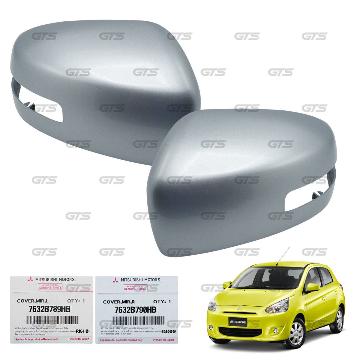 Lh+Rh Side View Mirror Cover Fits Mitsubishi Mirage Space Star Attrage ...