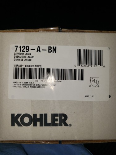 Kohler K-7129-A-BN Lavatory Grid Drain with Overflow, Vibrant Brushed ...