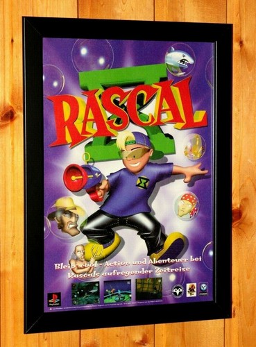 1998 Rascal Video game PS1 Vintage Promo Poster Ad / Art Print Framed ...