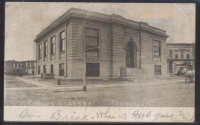 REAL PHOTO Postcard PERRY Iowa/IA Local Area New Public Library ...