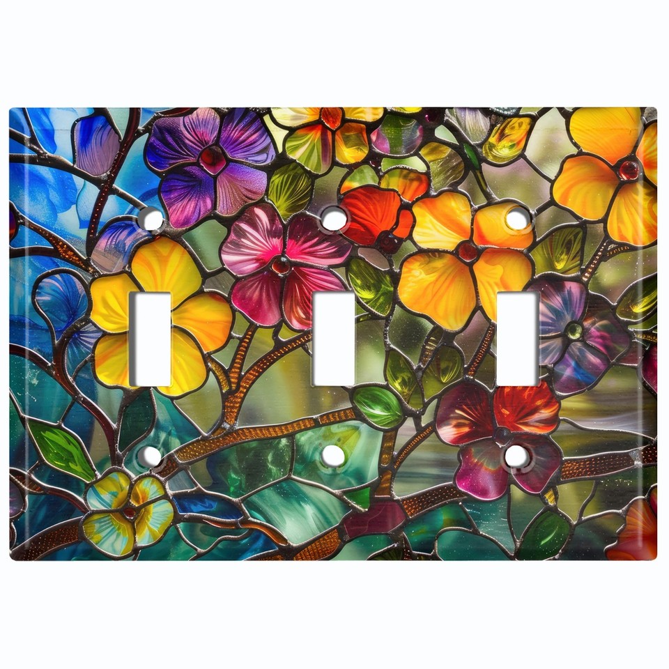 Metal Light Switch Outlet Cover Wall Plate Image of Stained Glass ...