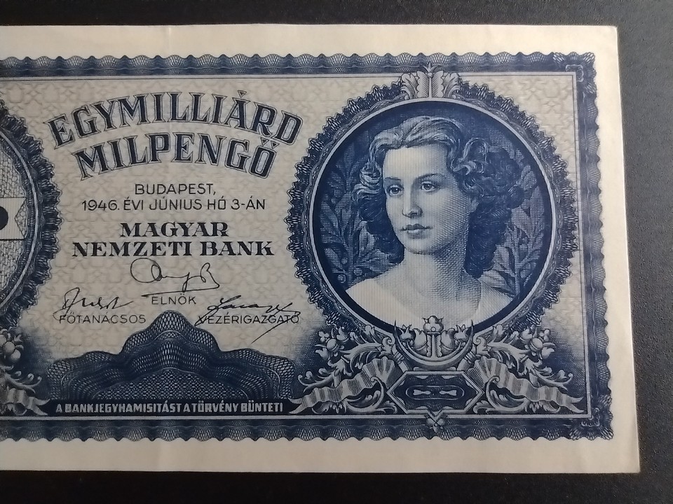 1946 Hungary 1 000 000 000 Milpengo Banknote Inflation Series V77 | eBay