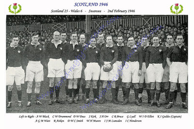 SCOTLAND 1946 (v Wales, 2nd February) RUGBY TEAM PHOTOGRAPH | eBay UK