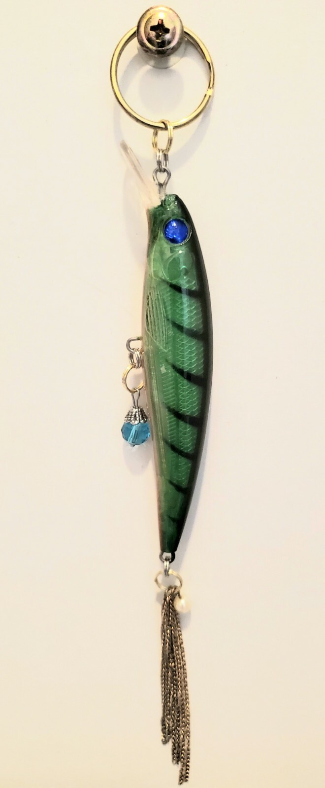 Blue Eyed Green Tiger Diving Fishing Lure Key Ring Ornament L-11 | eBay