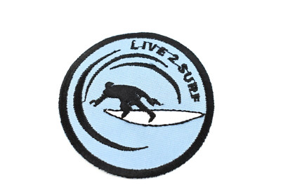 Live to Surf Iron On Patch Surfing Surfboard Water Sports Surfer ...
