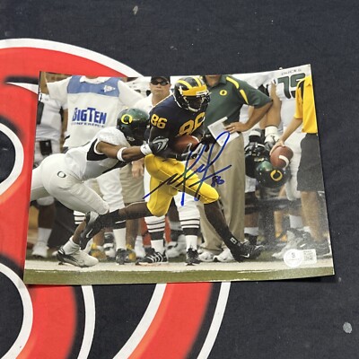 Mario Manningham Michigan Signed 8x10 Photo Autographed Beckett BAS COA ...