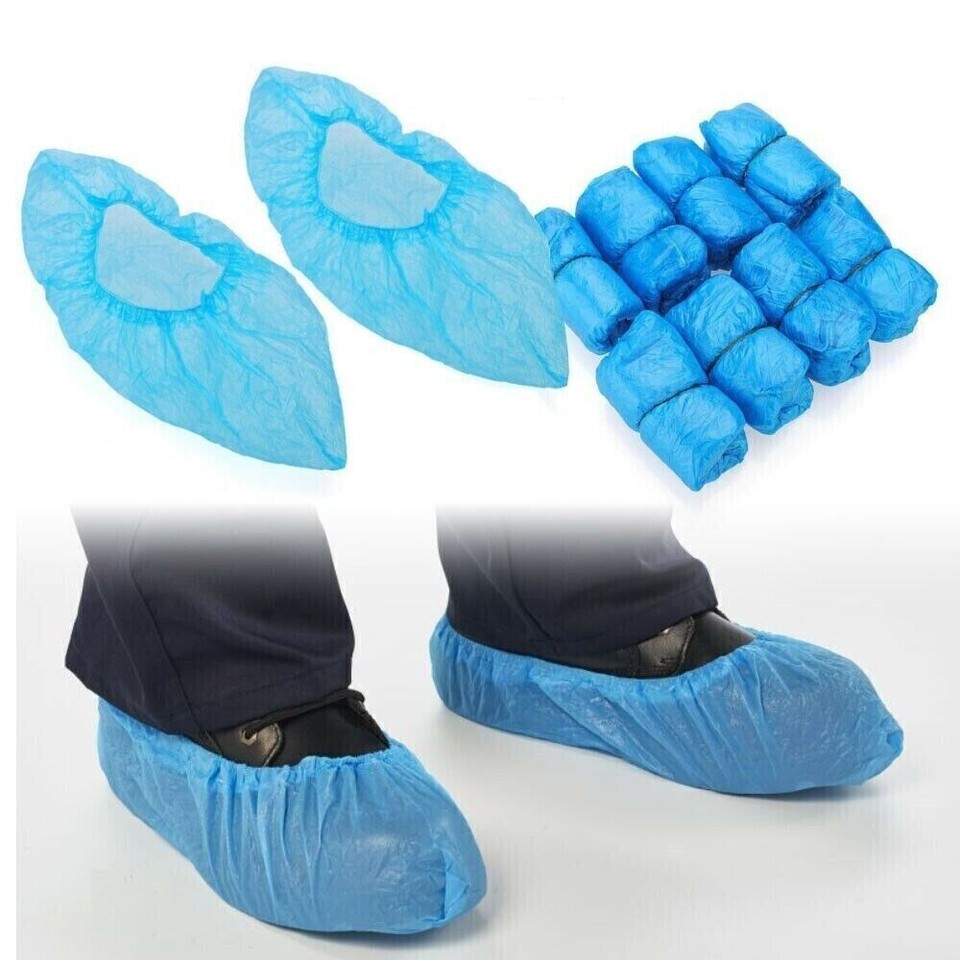 Shoe Covers Overshoe Disposable BLUE Plastic Rain Waterproof Boot ...