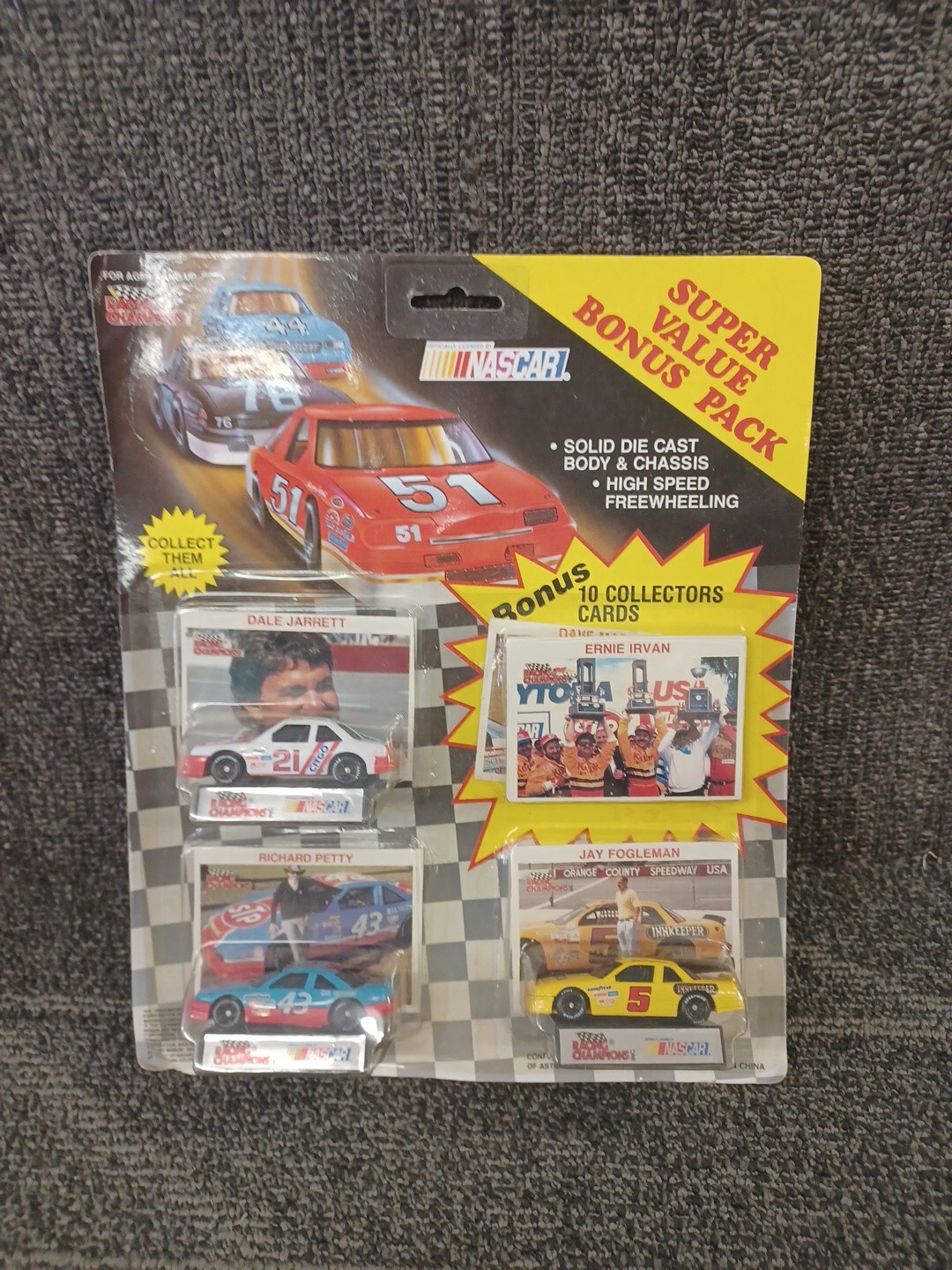 1991 NASCAR Racing Champions Super Value 3 Diecast Cars & Trading Cards ...
