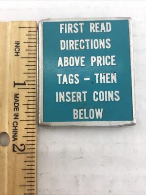 READ DIRECTIONS INSERT COINS Green Vintage Vending Machine Aluminium ...