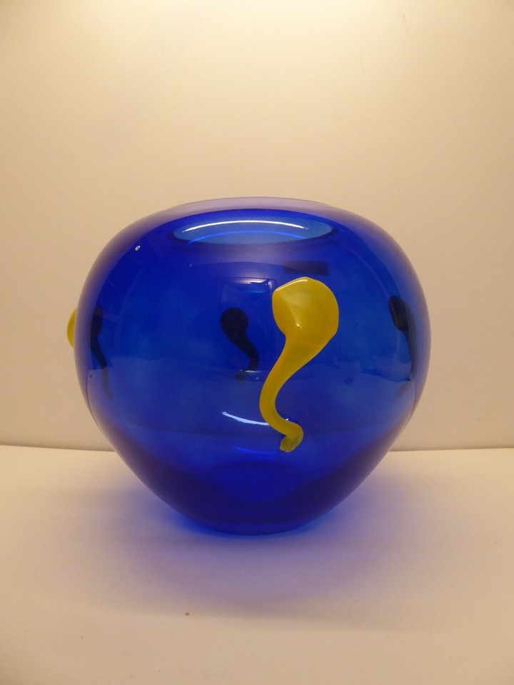 MEMPHIS RARE ART CRYSTAL VASE LA ROCHERE FRANCE ARTIST PIERRE CASENOVE ...