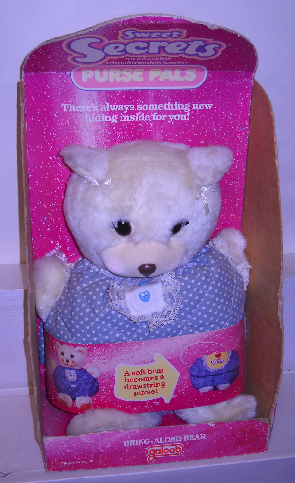 #7916 NIB Vintage Galoob Sweet Secrets Purse Pals Bring Along Bear | eBay
