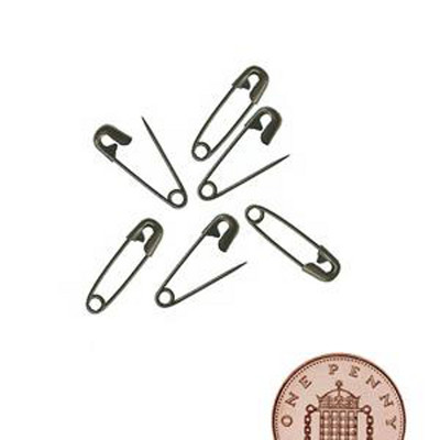 10 / 30 / 50 / 100 Small Tiny Black Metal Steel Mini Safety Pins 2cm ...