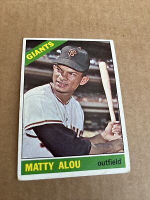 1966 Topps MATTY ALOU #94 San Francisco Giants Vintage Baseball Card ...