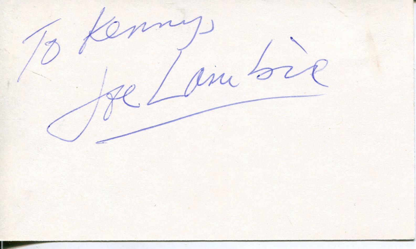 Joe Lambie Autograph Actor In Macgyver & Soap Opera General Hospital ...