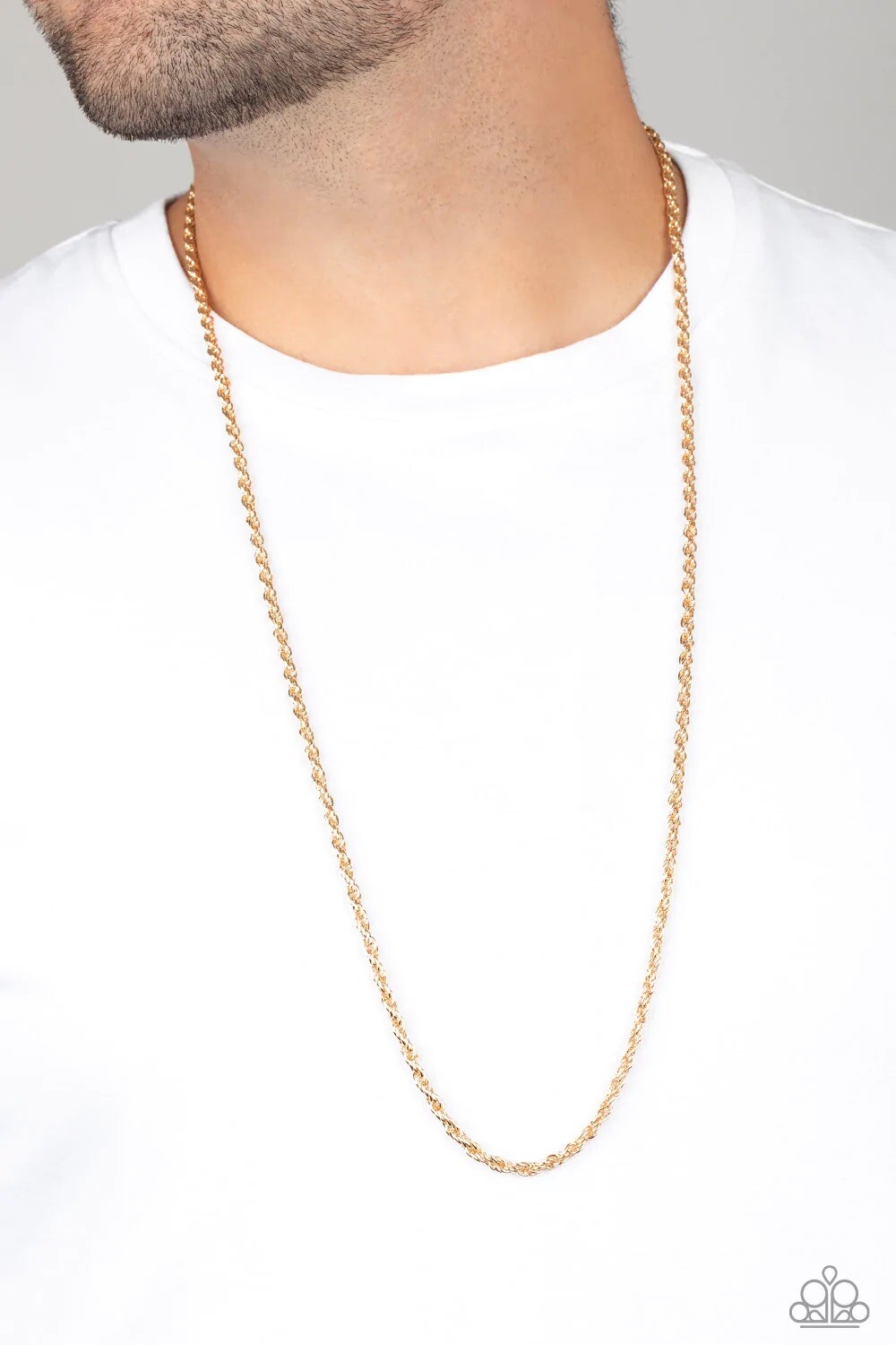 PAPARAZZI THE GO-TO-GUY GOLD ROPE CHAIN NECKLACE MENS COLLECTION | eBay