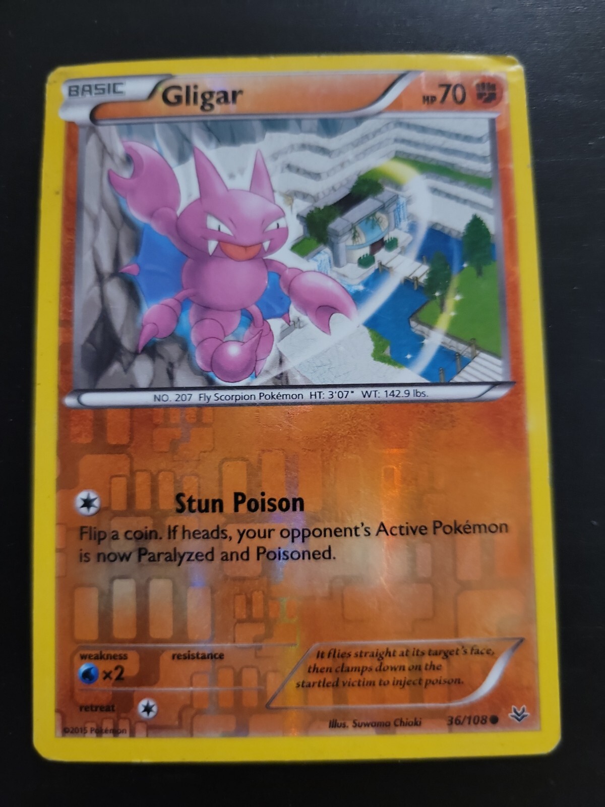 Pokemon TCG Card 2015 Roaring Skies - Gligar 36/108 Reverse Holo | eBay