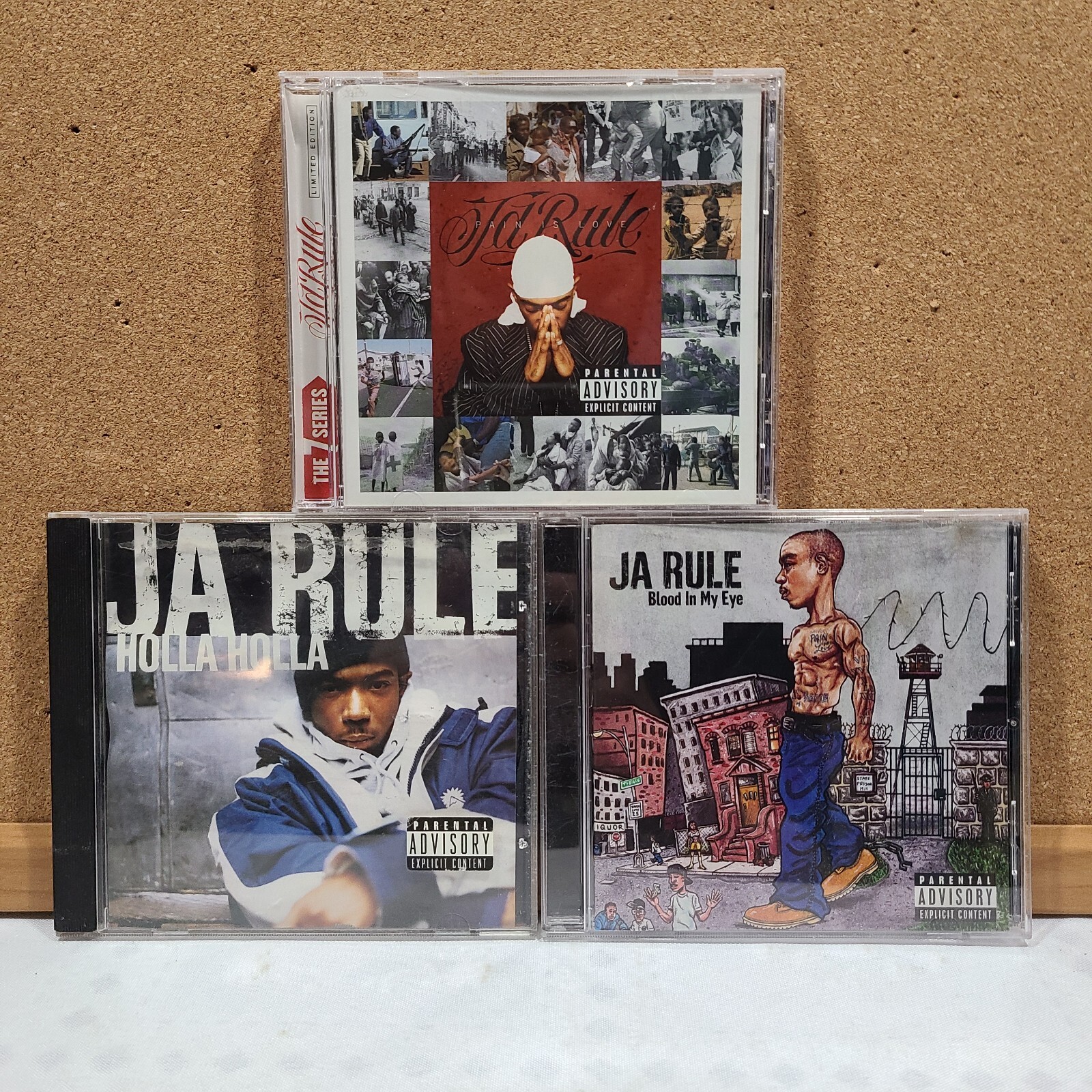 Ja Rule 3 CD Lot Pain is Love Holla Holla & Blood in my Eye Rap Hip Hop ...