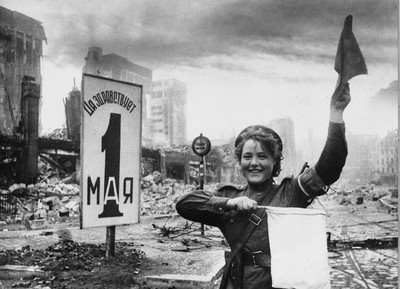 WWII B&W Photo Female Russian MP Berlin June 1945 WW2 World War Two ...