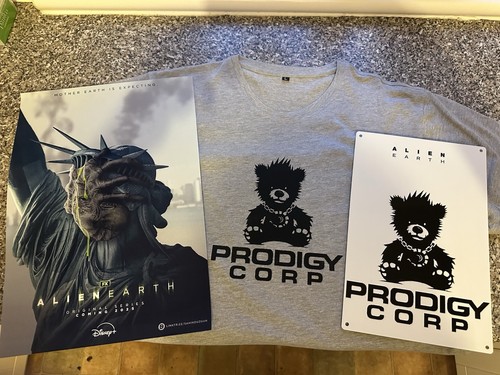 Alien Earth Prodigy Corp T-shirt and Poster Bundle | eBay UK