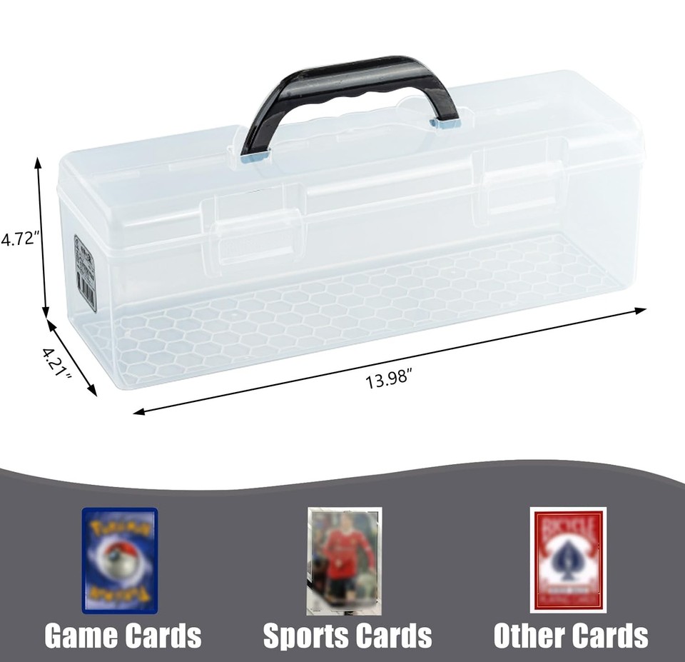 Plastic Trading Card Storage Box Toploader Baseball Football Sports ...