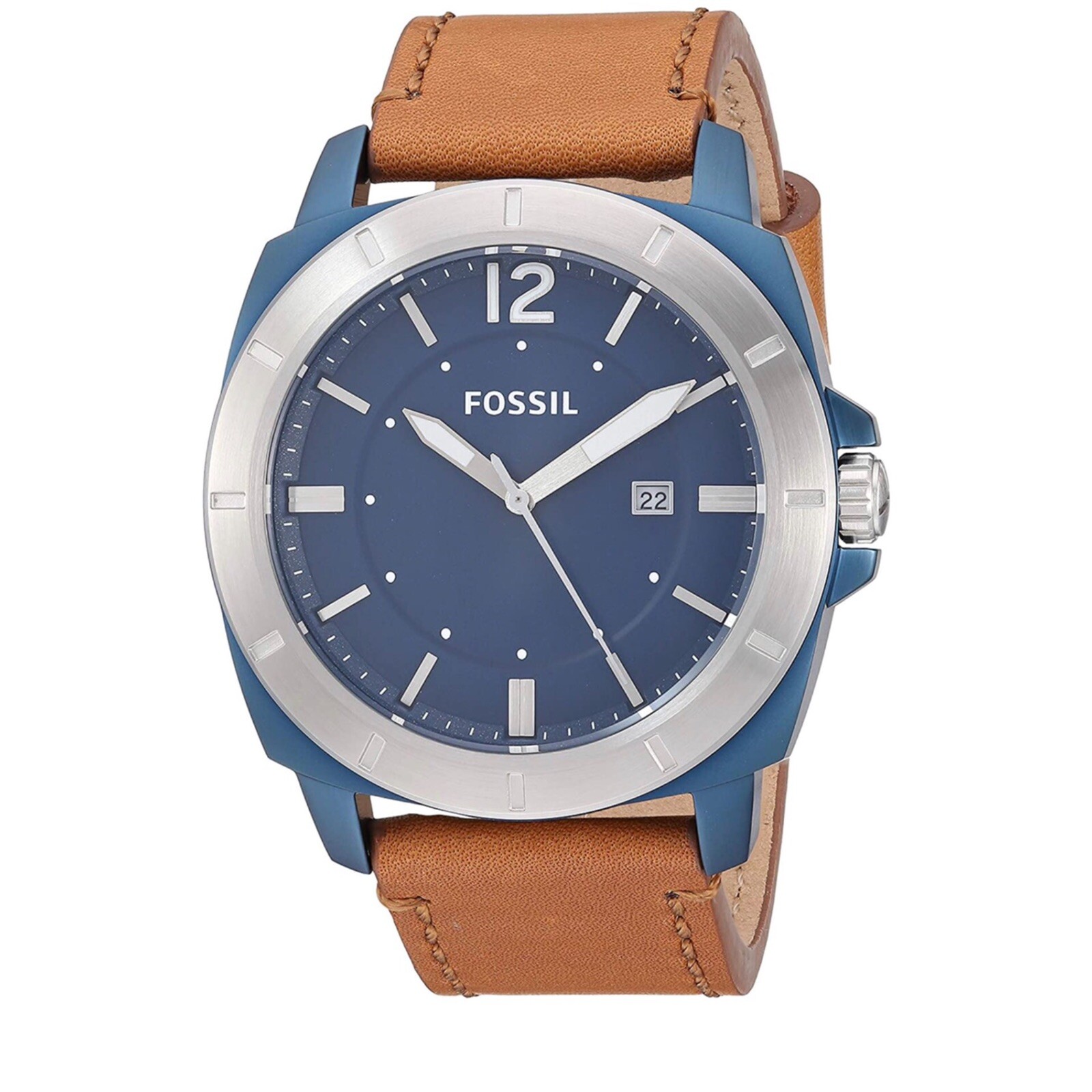 FOSSIL Privateer Sport Three-Hand Date Brown Leather Watch BQ2323 | eBay