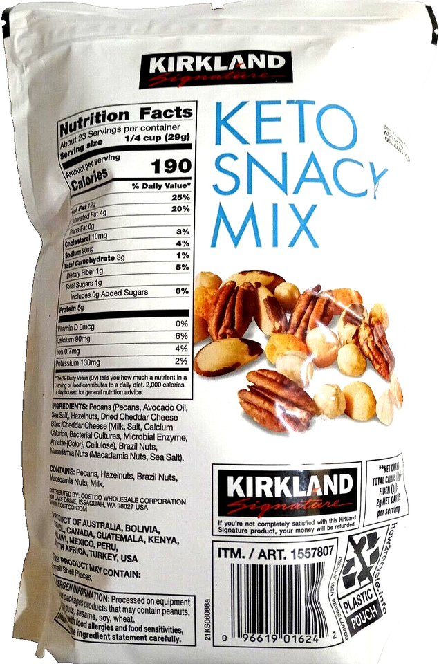 Kirkland Signature Keto Snack Nut Mix 24 oz (1 Lb 8 Oz) 680 g EXP 12/ ...