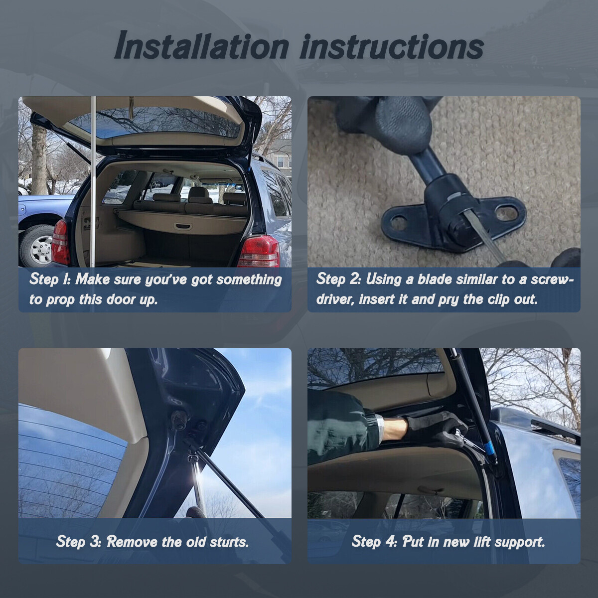 2Pcs Liftgate Lift Supports Shocks Struts For 2009--2017 Chevrolet ...