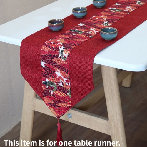 Table Runner Tassel Edge Desk Furniture Cover Tablecloth Party Home ...