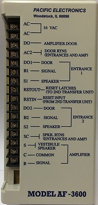 Af-3600 Transfer Unit Pacific Electronics door entry voice intercom ...
