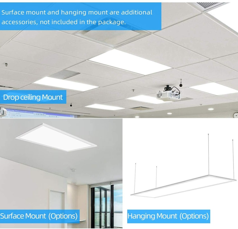 2x4 FT LED Flat Panel Troffer Light-75Watt,Recessed Back-Lit Drop ...