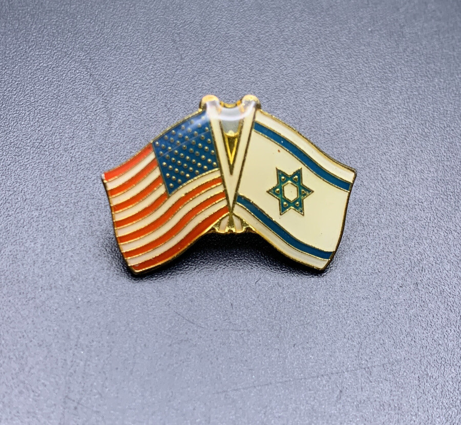 Israel American Flag Pin Lapel Hat Crossed Flags Friendship Small | eBay