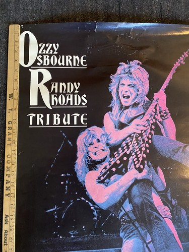 Rare 1987 Ozzy Osbourne Randy Rhoads Tribute Music Poster 24x36 ...