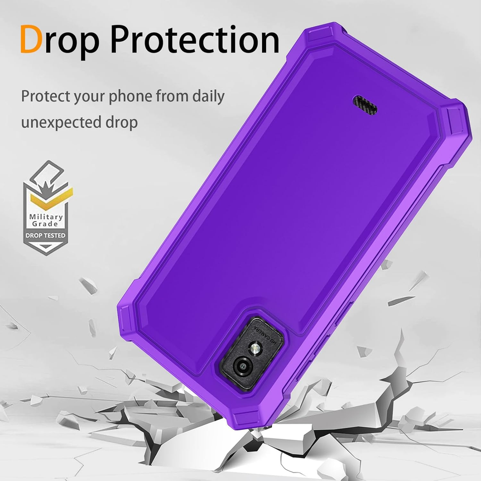 for BLU Studio Mini 2023 Phone Case with Tempered Glass Screen Purple ...