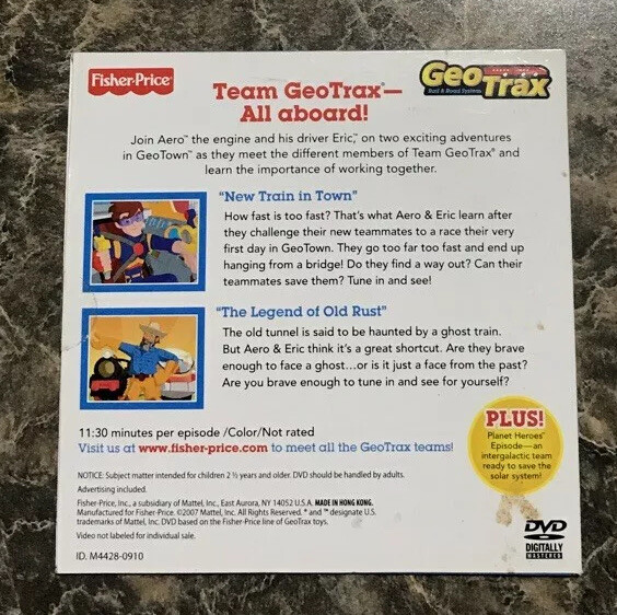 Fisher Price Geo Trax Team Geo Trax All Aboard DVD 2 Animated Episodes ...