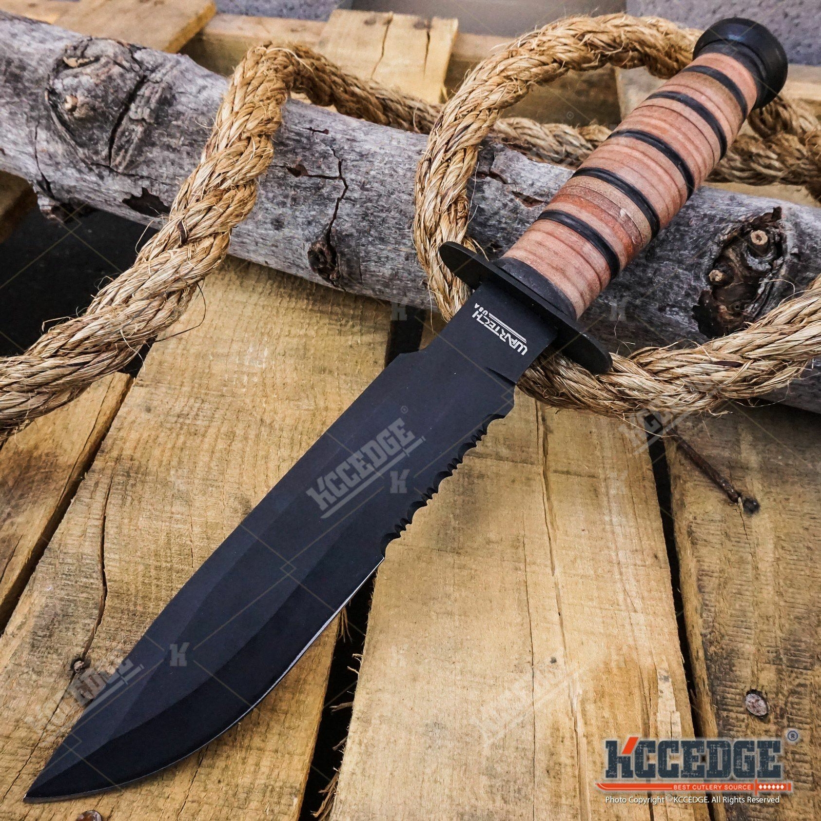 12" MILITARY USMC Tactical Fixed Blade Hunting Knife w/ Comfortable ...