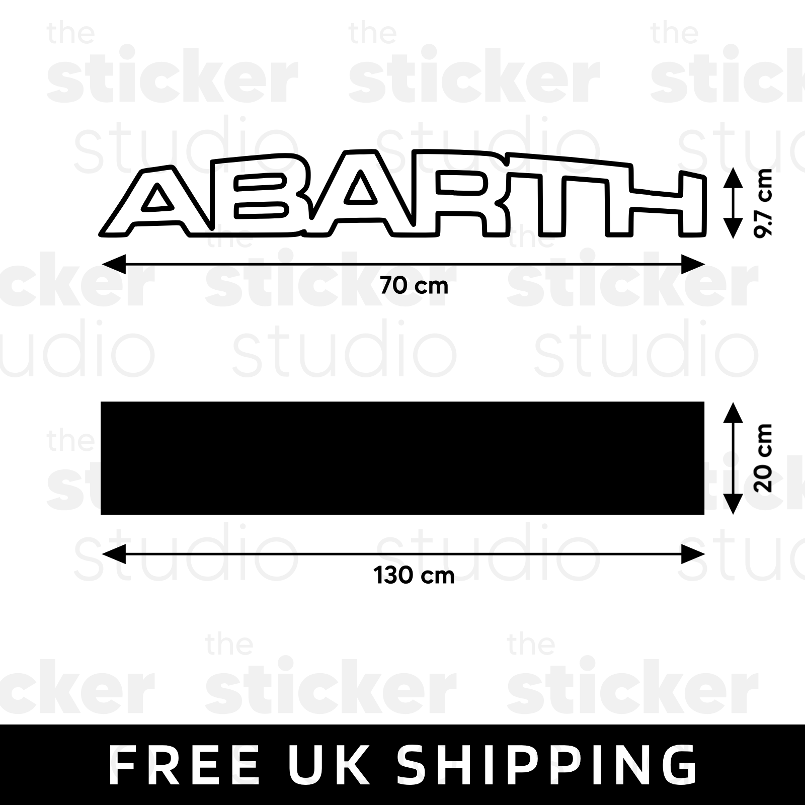 ABARTH Sunstrip - Banner Windscreen Sticker - Fiat 500 595 695 Punto ...
