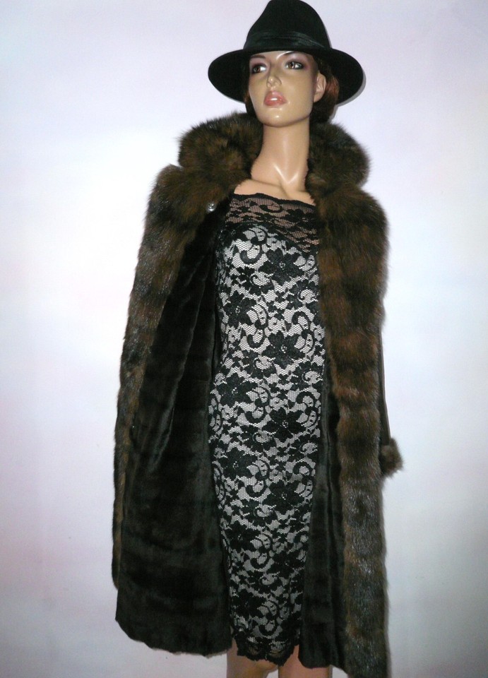 Real Russian Sable Fur and Sheared Weasel Reversible Silk Coat Jacket ...