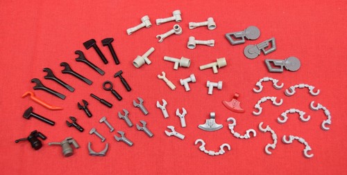 LEGO Minifigure BULK PARTS LOT of 50 Tools Crowbar Wrench Hammer OilCan ...
