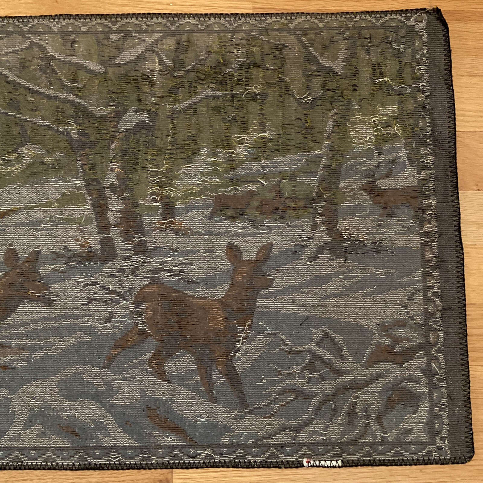 Vintage Tapestry Elk Stag Deer Winter Snow Scene Wall Hanging Rug ...