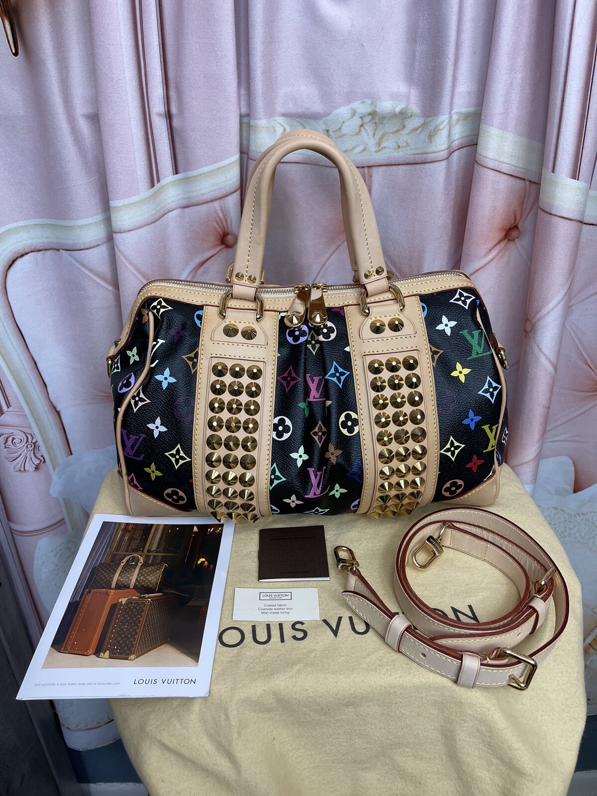 Louis Vuitton Courtney Monogram Multicolor MM Black Handbag BRAND NEW ...