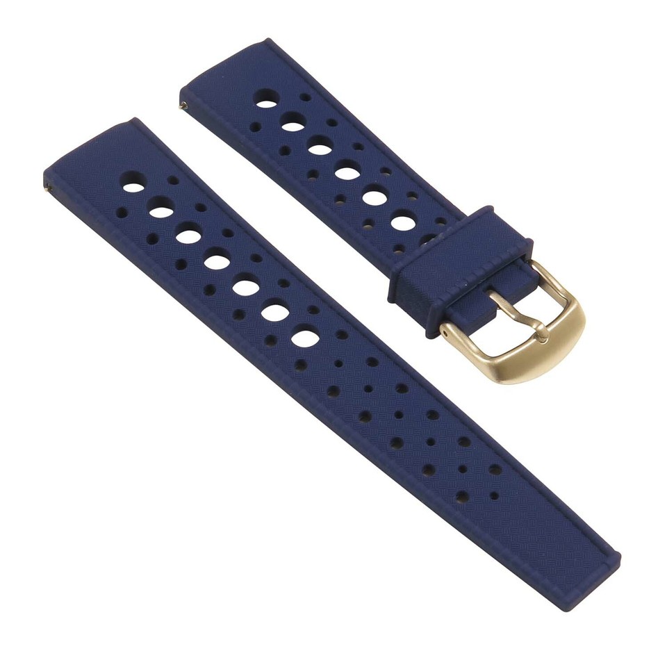StrapsCo Retro Silicone Rubber Rally Dive Watch Band - Quick Release ...